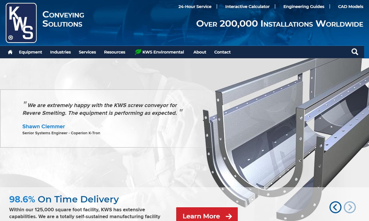 KWS Manufacturing Company Ltd. | Screw Conveyor